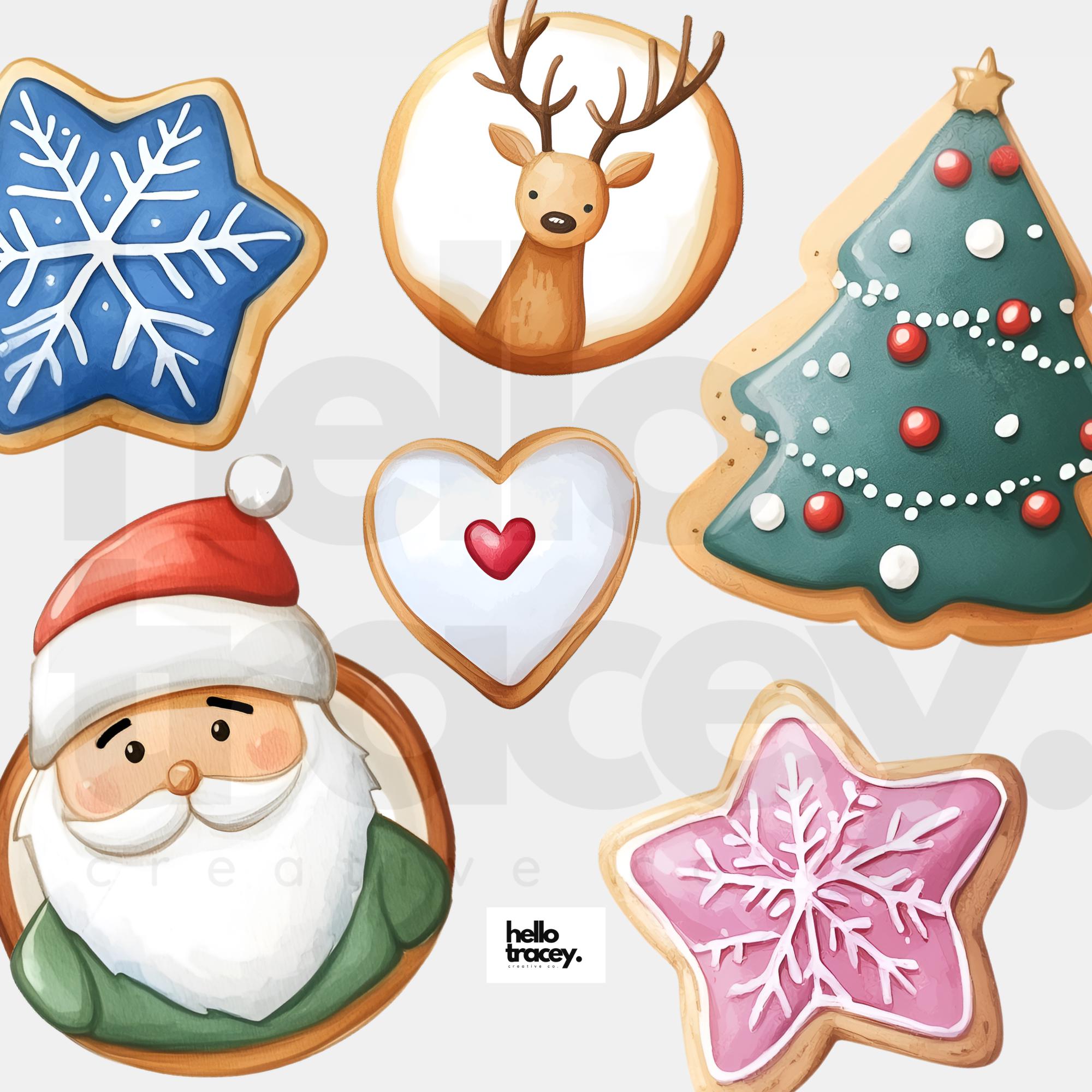 Christmas Cookies Clipart, Watercolor Xmas Cookie Holiday Food PNG ...