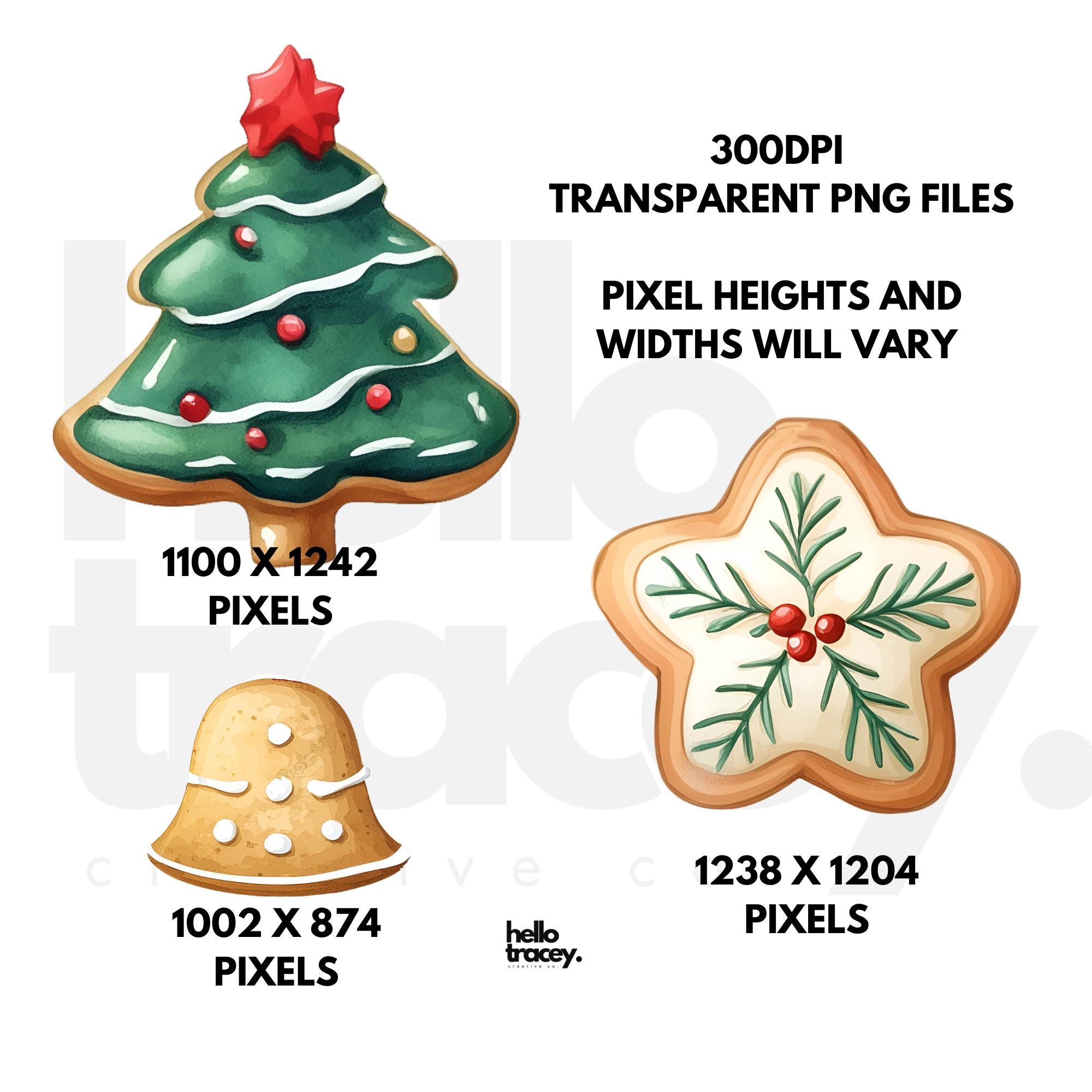 Christmas Cookies Clipart, Watercolor Xmas Cookie Holiday Food PNG ...