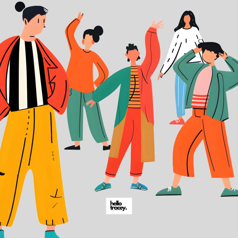 Abstract Quirky People PNG Clip Art Elements Pack ONE, Transparent PNG ...