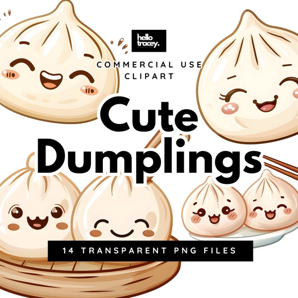Dumpling Kawaii Clipart - Etsy UK