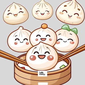 Cute Dumpling Illustrations PNG Clipart, Dumplings Twins Baby Yum Cha ...