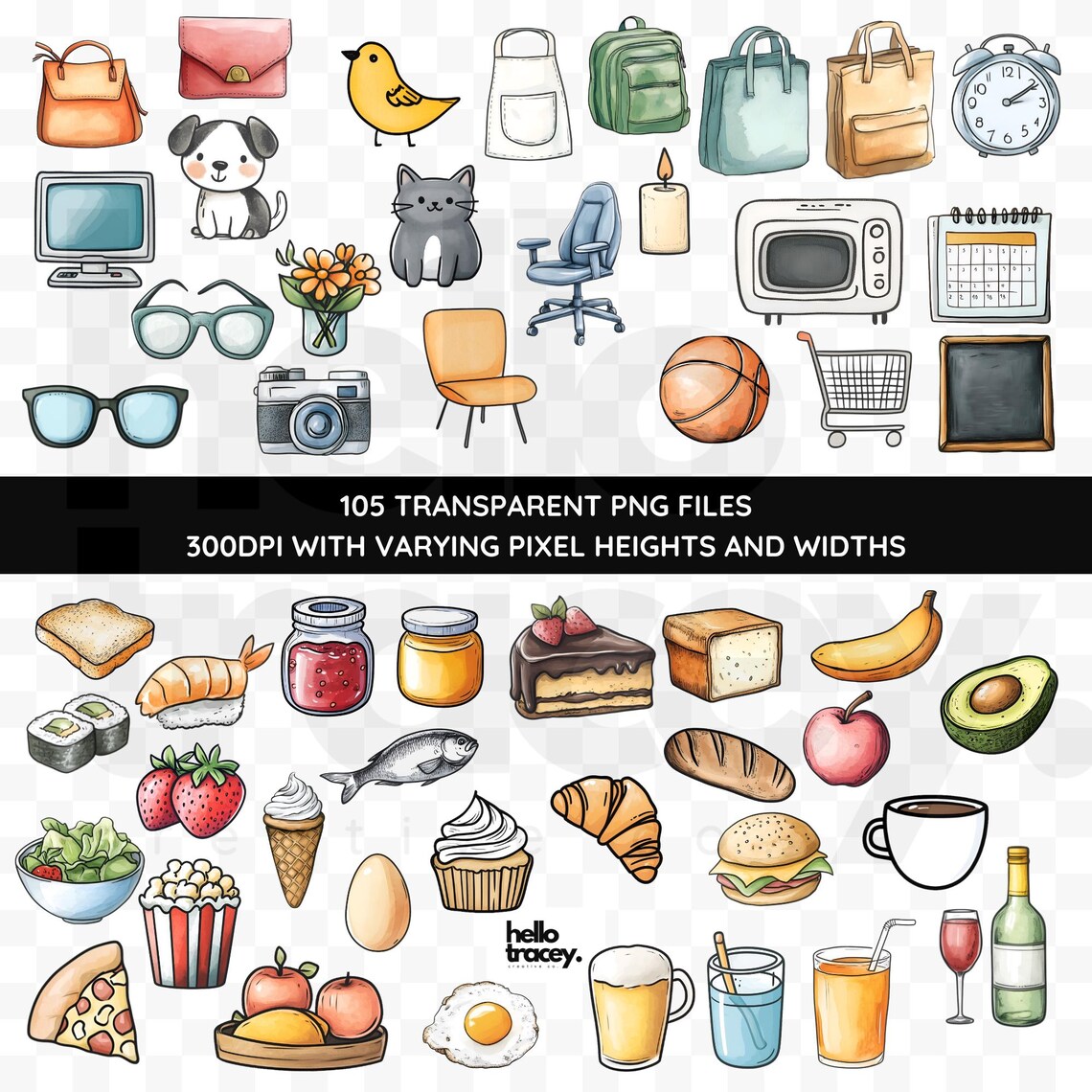 Everyday Life Icons PNG Clipart, Illustrations Hand Drawn Transparent ...