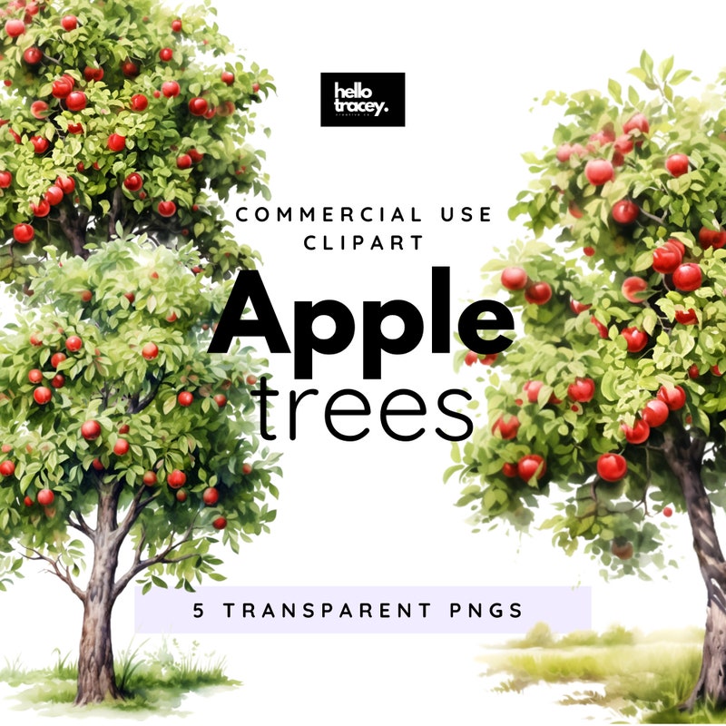 Apple Tree Clipart - Etsy
