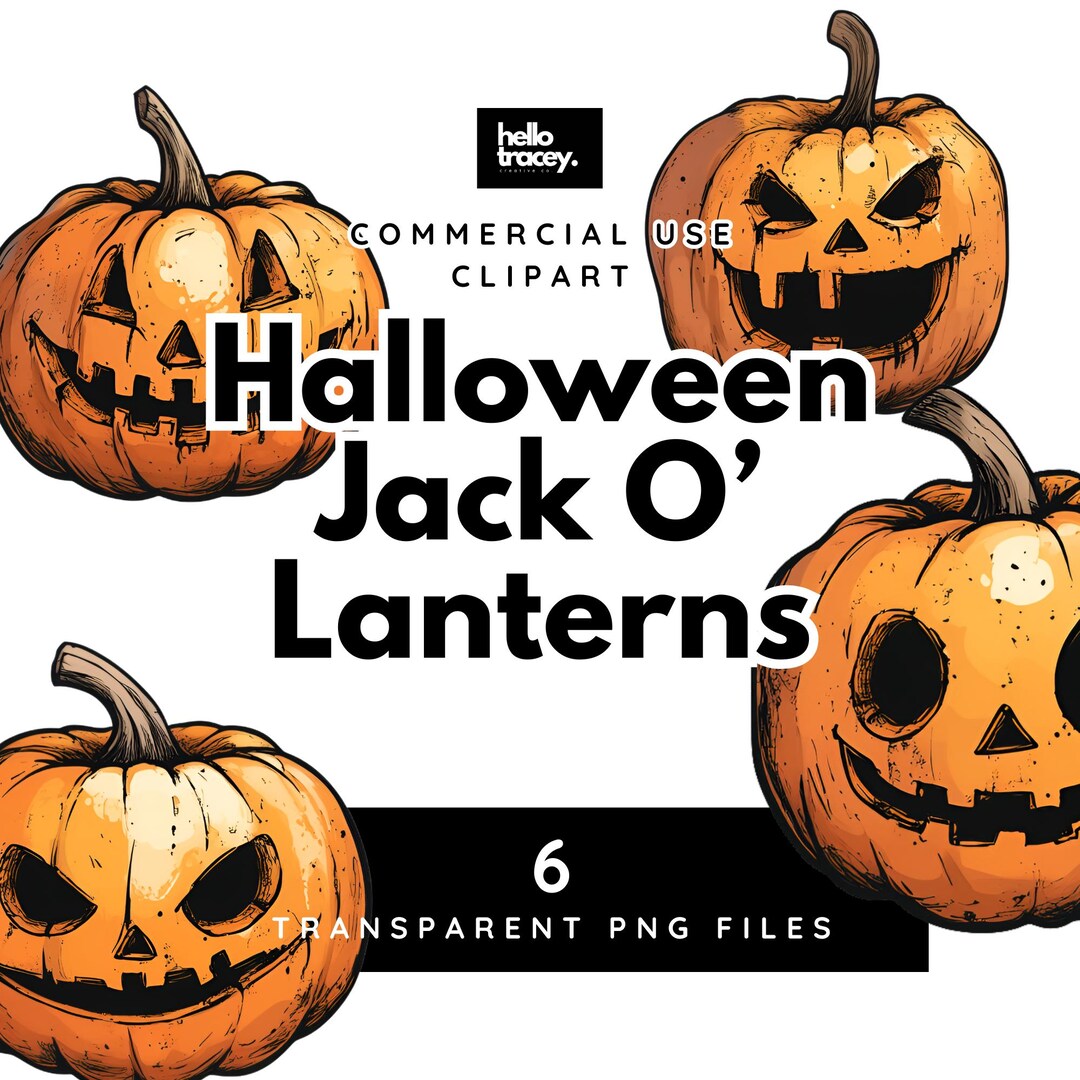 Halloween Jack O Lantern Pumpkins Clipart, Spooky Cute Orange Pumpkin ...