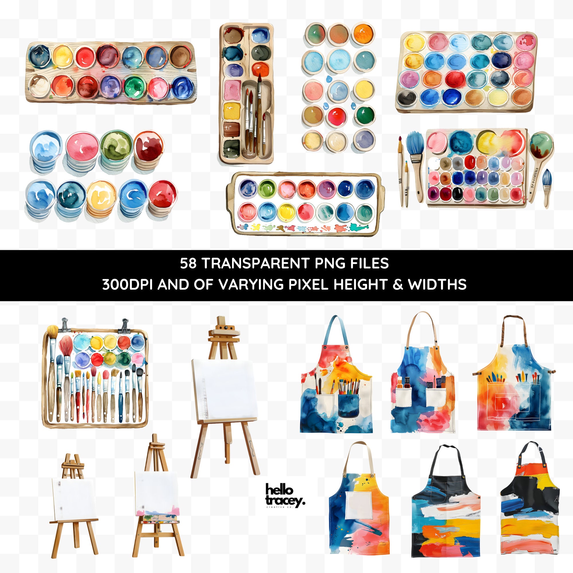 Artist Supplies Clipart PNG, Art Painting Palette Paint Brush Clip Art ...