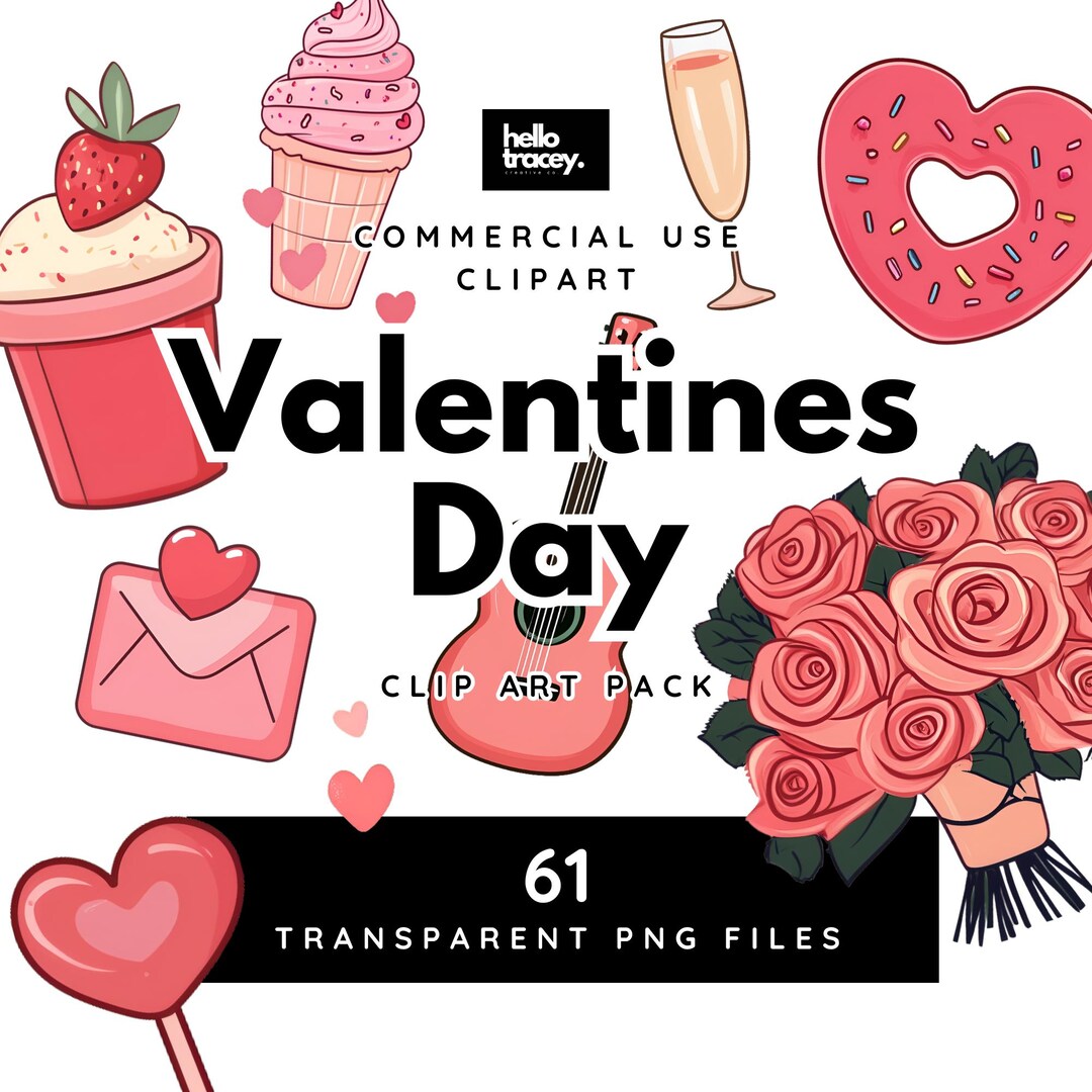 Valentines Day Watercolor Clip Art for Personal or Commercial Use ...