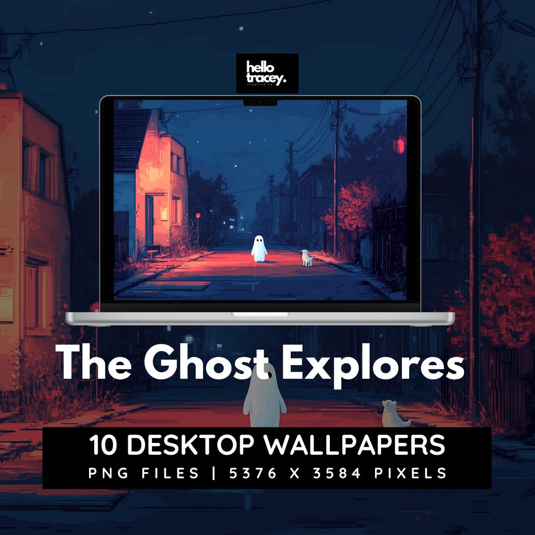 Ghost Explores Desktop Wallpapers | Aesthetic Manga Style Neon Calming ...