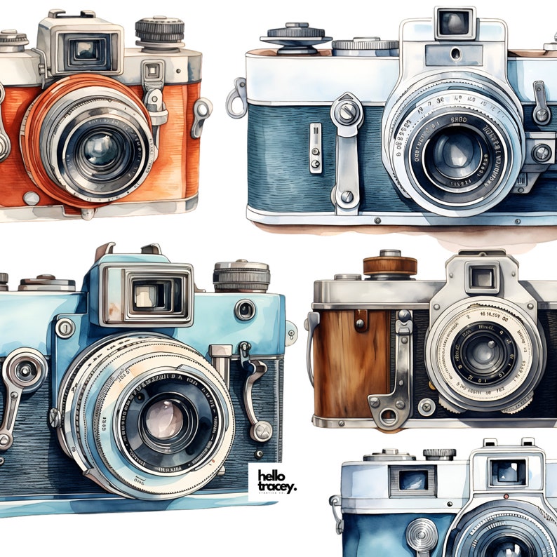 Vintage Camera Watercolor PNG Clipart, Camera Old School Film Cameras ...