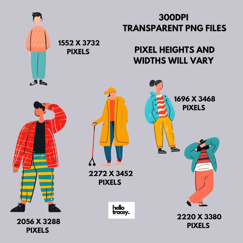 Abstract Quirky People PNG Clip Art Elements Pack TWO, Transparent PNG ...