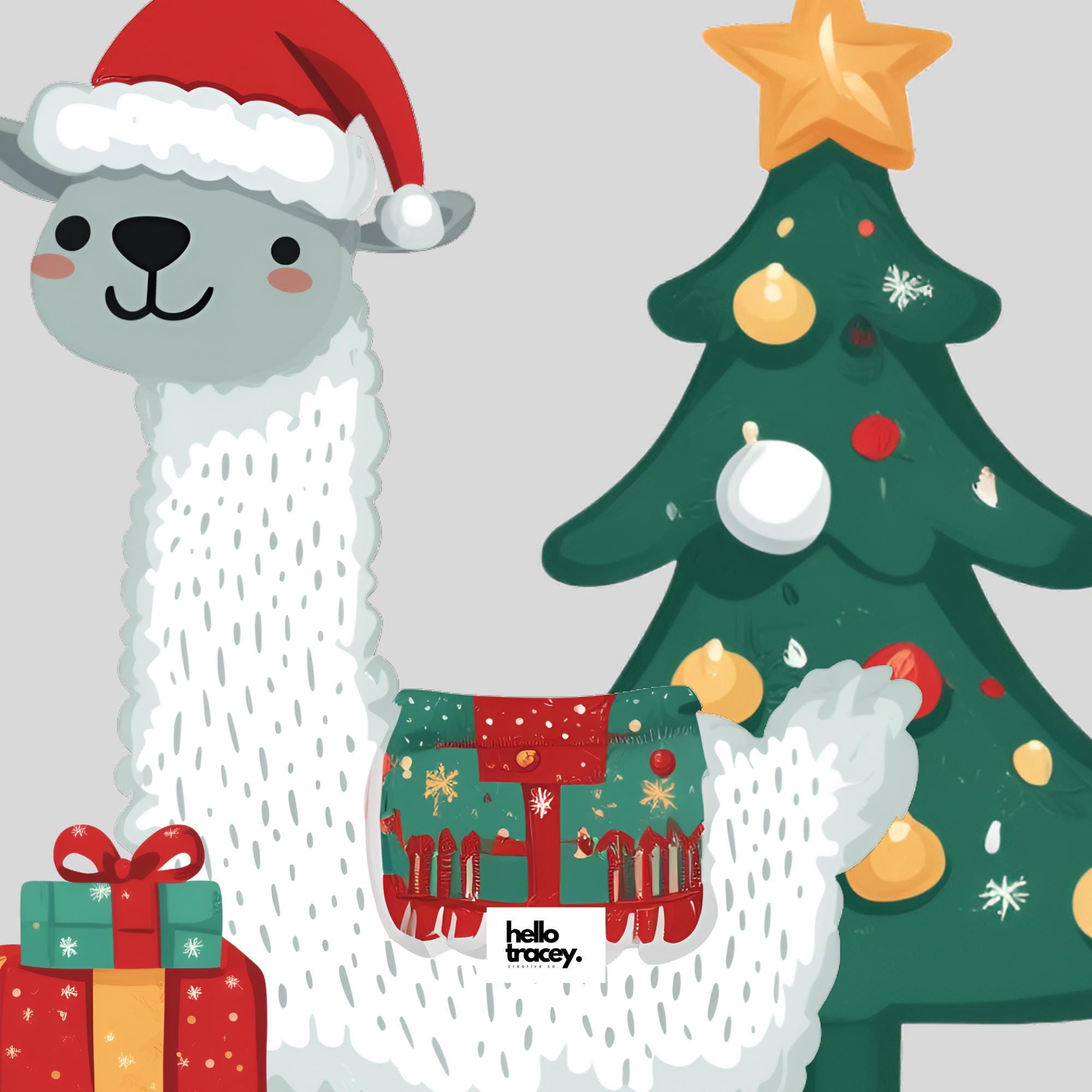 Cute Christmas Llama PNG Clipart, Xmas Tree Present Fun Holiday ...