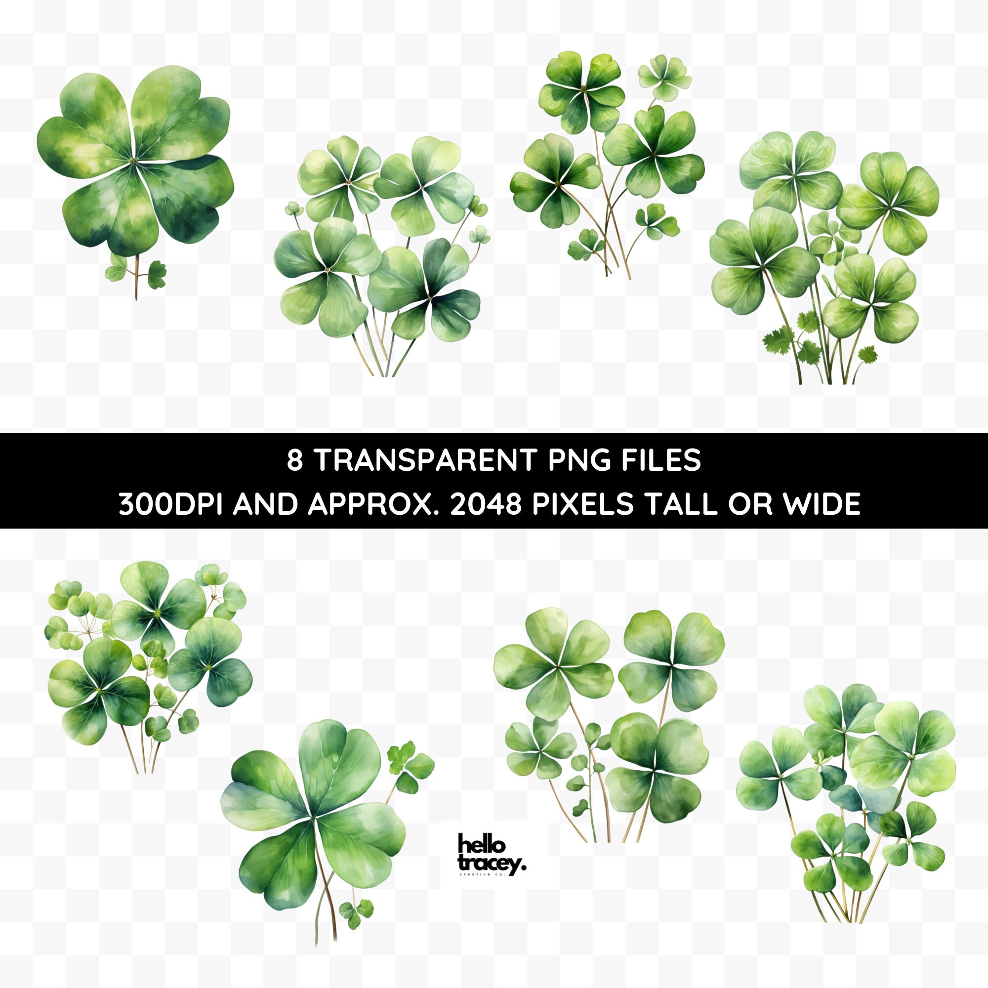 Clover Leaves Watercolor PNG Clipart, Four Leaf Clovers Transparent ...