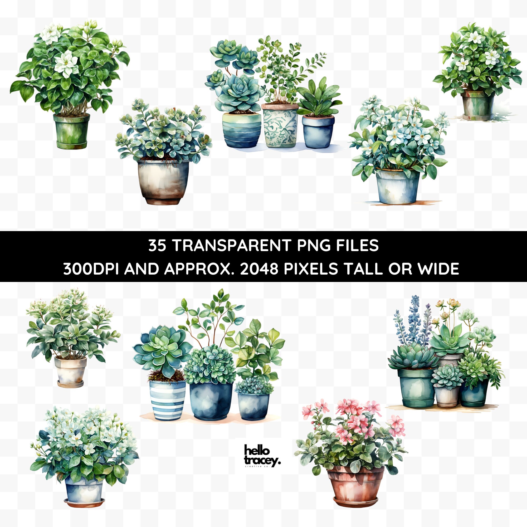 Watercolor Potted Plants PNG Clipart, Potted Garden Plant Transparent ...
