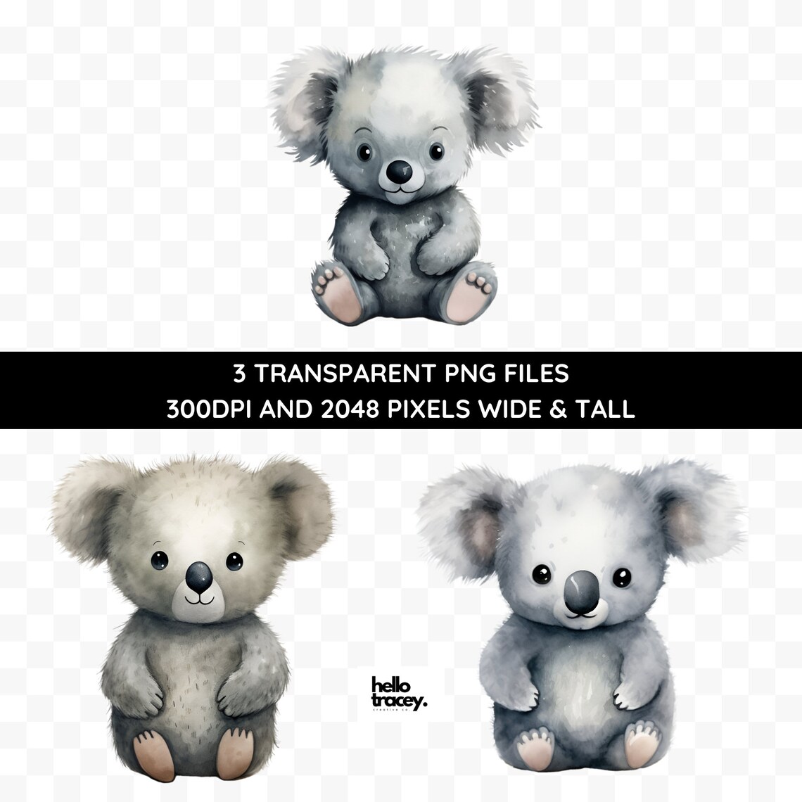 Aussie Koalas Clipart Pack, Clip Art for Commercial Use, Transparent ...