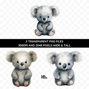 Aussie Koalas Clipart Pack, Clip Art for Commercial Use, Transparent ...