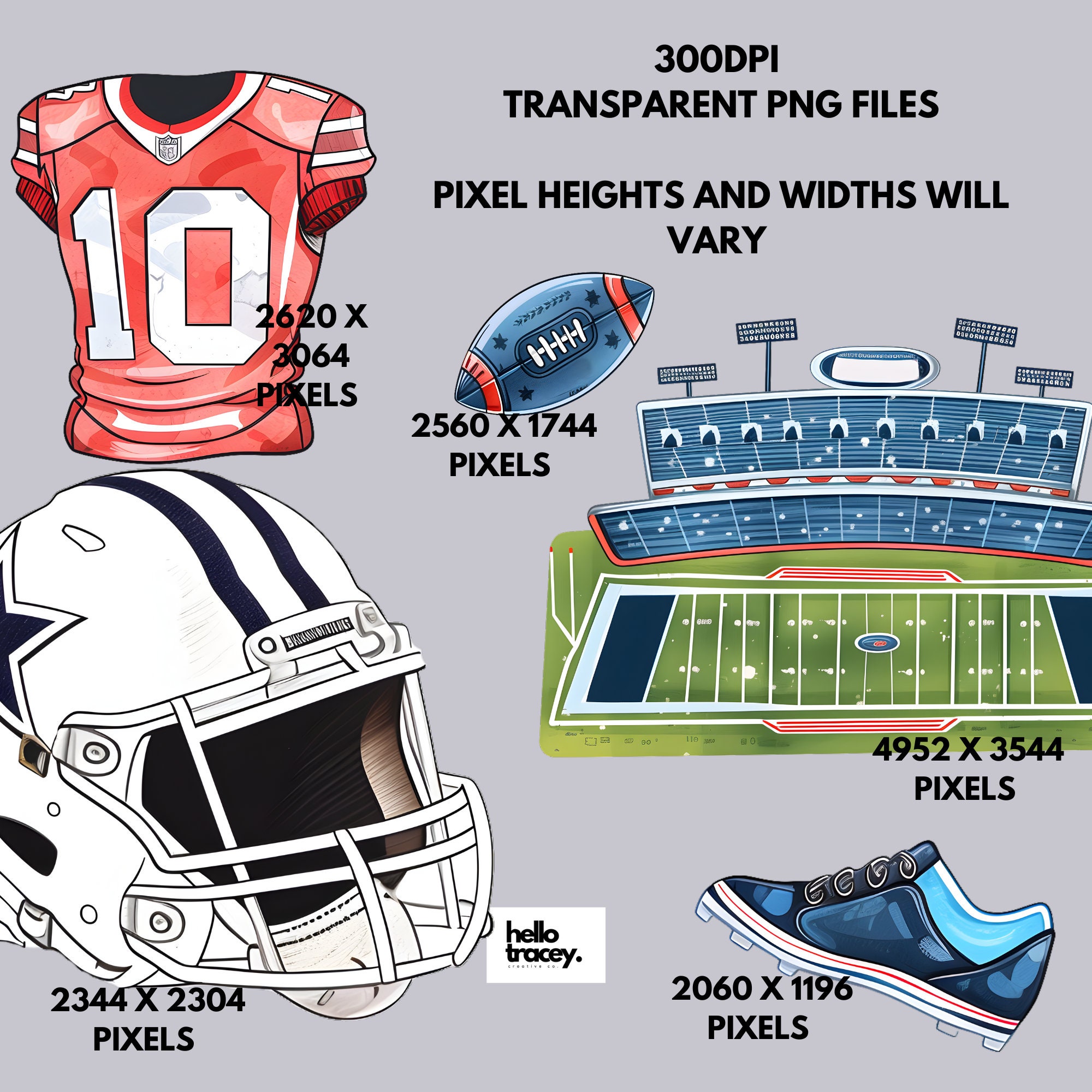 American Football Clipart Pack, Watercolor Clip Art for Personal or ...