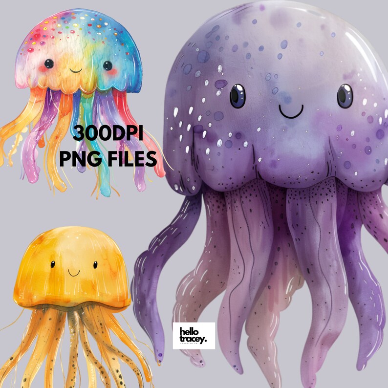 Jellyfish Watercolor Illustration PNG Clipart, Under the Sea Themed ...