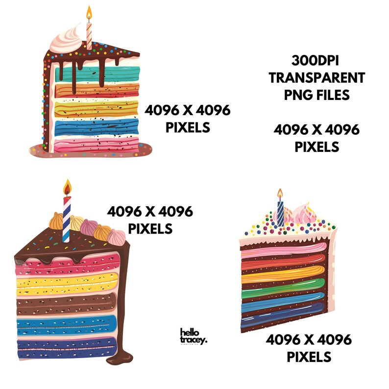 Rainbow Layer Cake Clipart Pack, Clip Art for Commercial Use ...