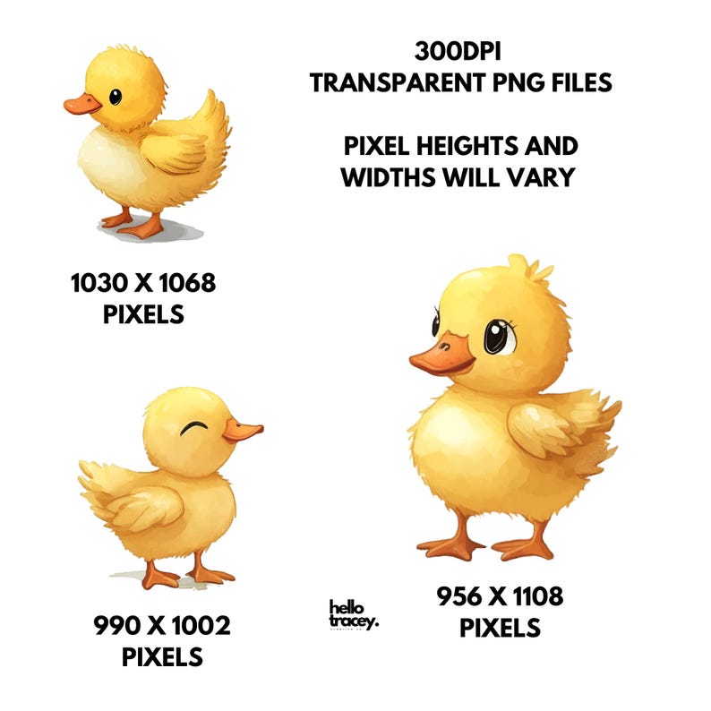 Yellow Baby Ducks Watercolor Illustrations PNG Clipart, Cute Yellow ...