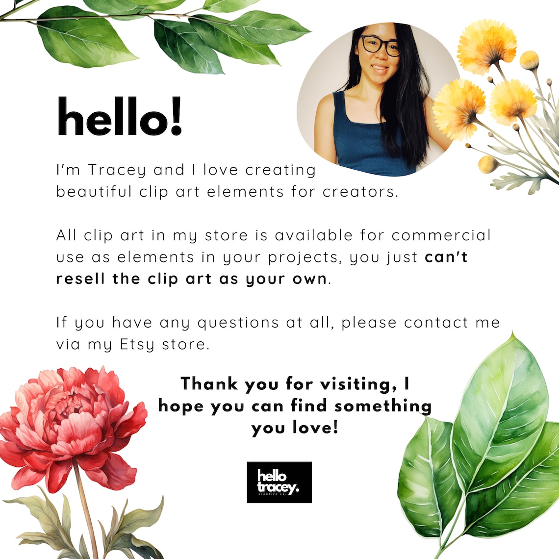 Magnolia Flower Outlines Clipart Pack, Magnolia Floral Clip Art for ...