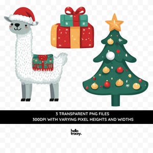 Cute Christmas Llama PNG Clipart, Xmas Tree Present Fun Holiday ...