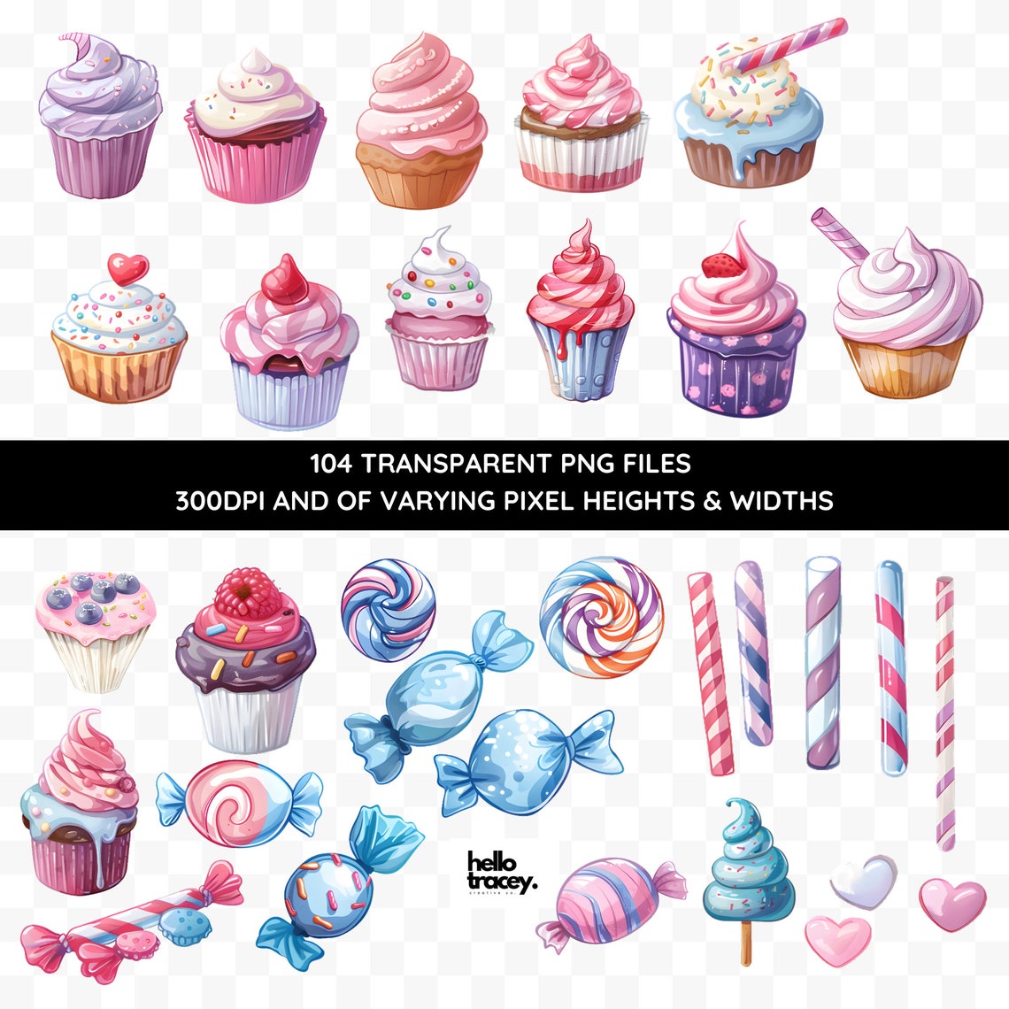 Pastel Candyland PNG Clipart, Watercolor Icecream Donut Sweets Lollies ...