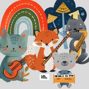 Animals Playing Musical Instruments Clipart Pack, Cute Animal Music ...
