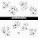 Magnolia Flower Outlines Clipart Pack, Magnolia Floral Clip Art for ...