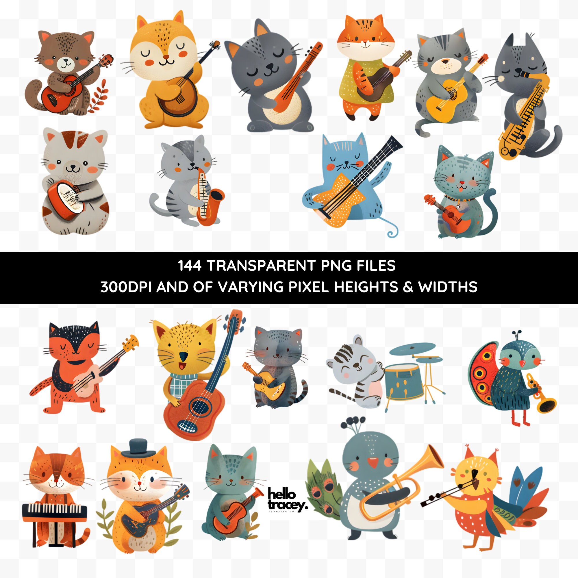 Animals Playing Musical Instruments Clipart Pack, Cute Animal Music ...