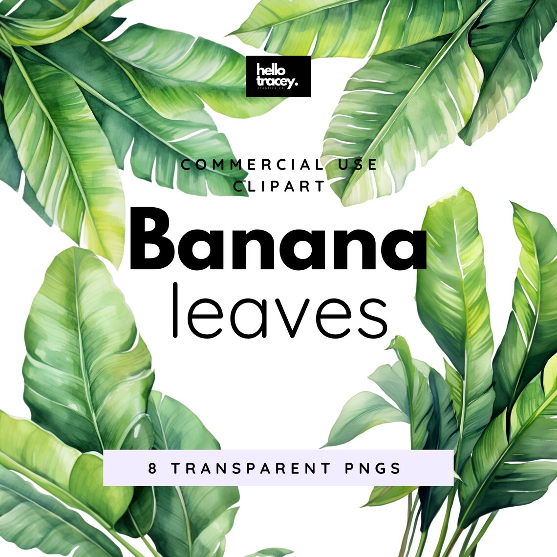 Banana Leaves Leaf Clipart Pack, Clip Art for Commercial Use ...