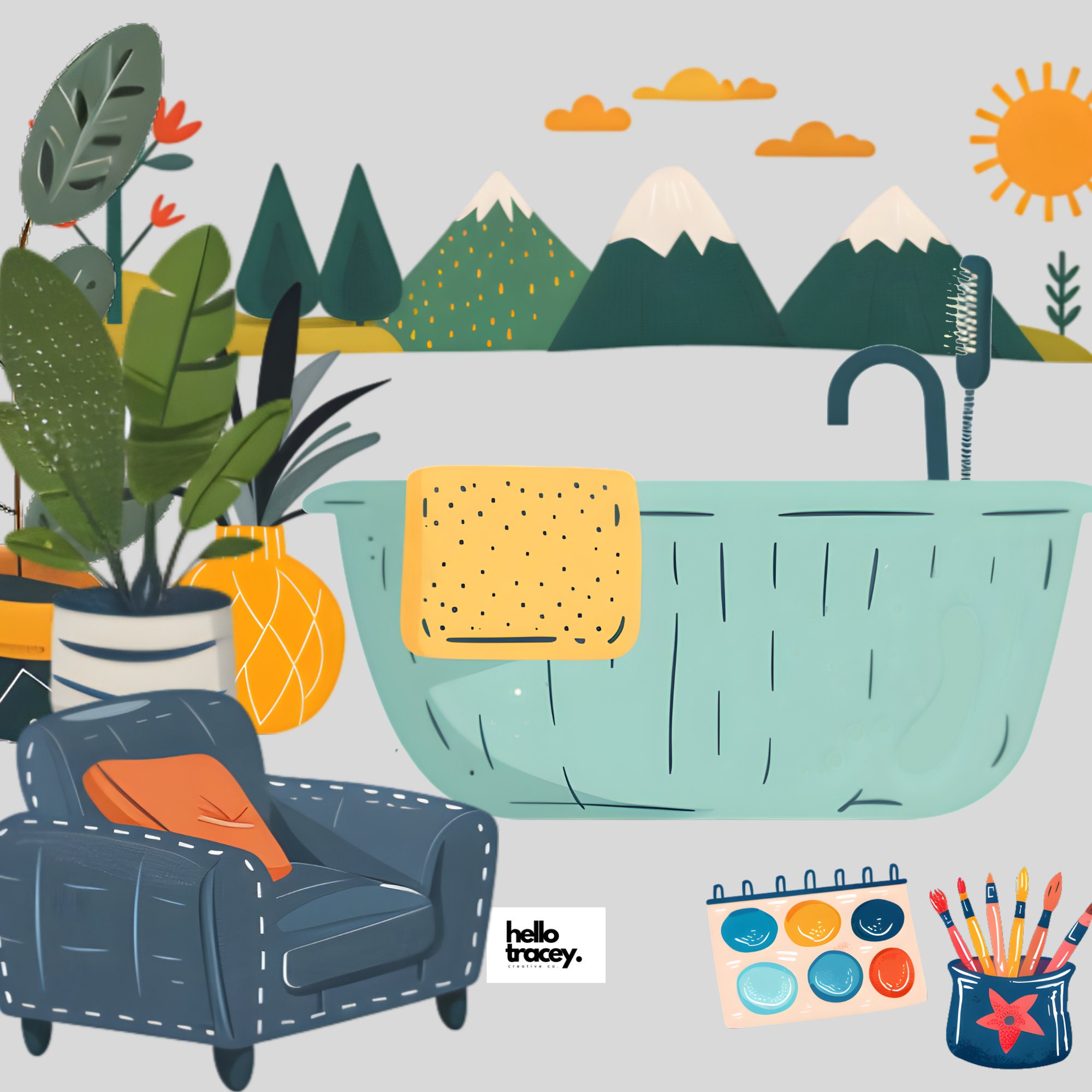 Self Care Icons Watercolor PNG Clipart, Mental Health Women Self Love ...