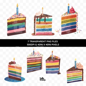 Rainbow Layer Cake Clipart Pack, Clip Art for Commercial Use ...