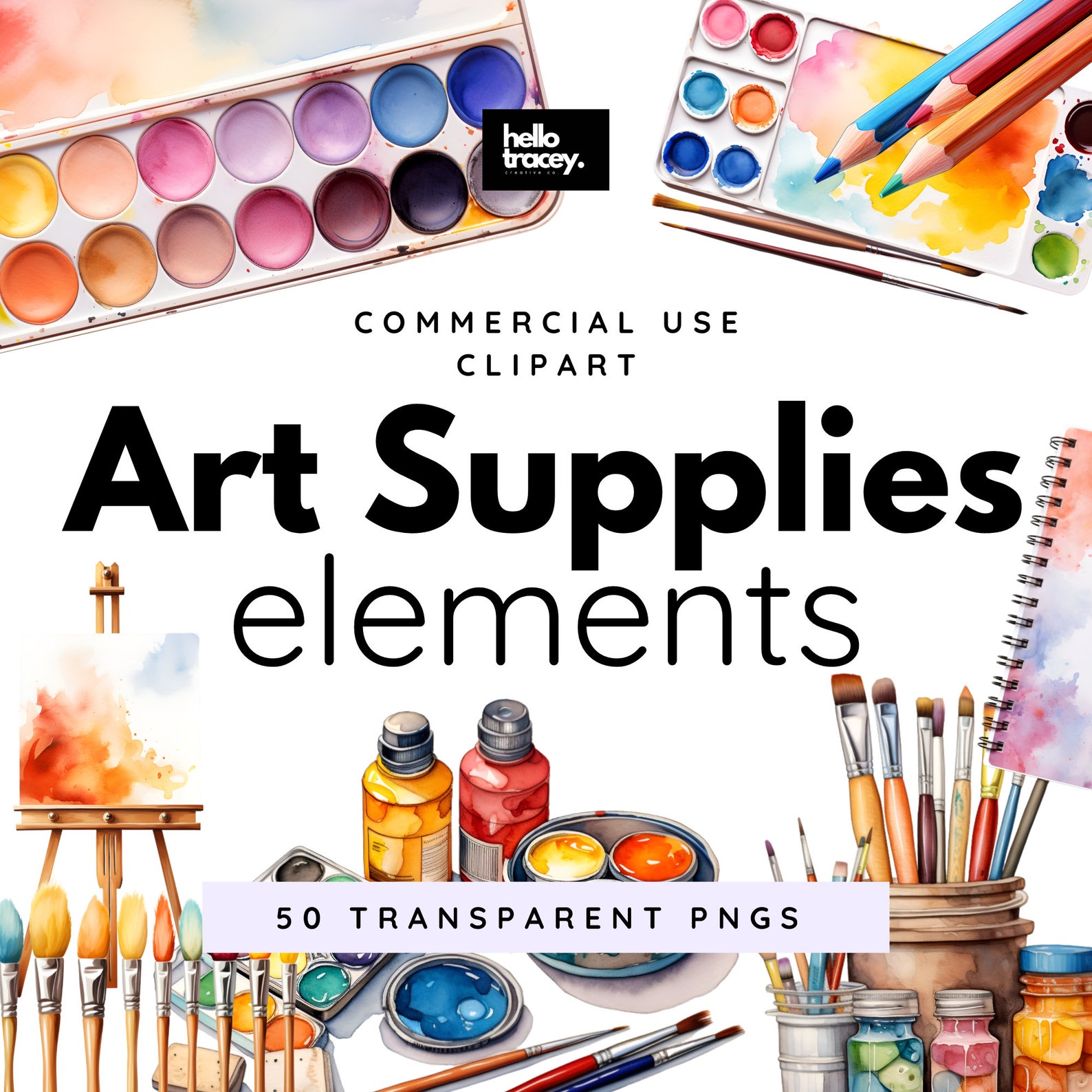 Art Supplies Clipart PNG, Artist Painting Palette Paint Brush Clip Art ...