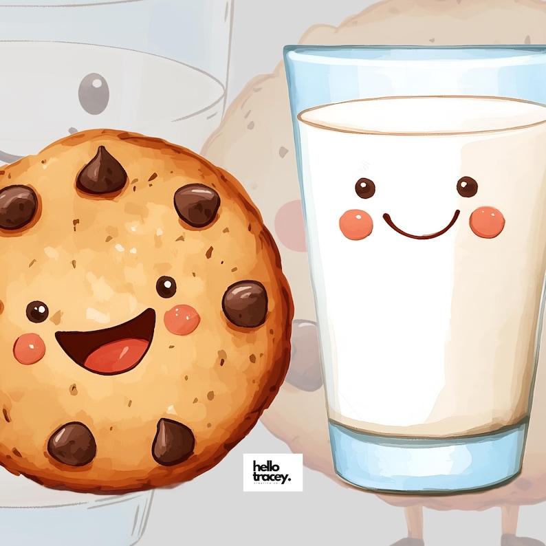 Cute Milk & Cookies Illustrations PNG Clipart, Twins Brother Sister ...