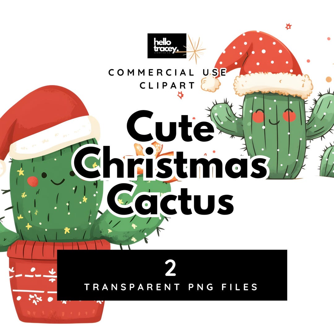 Cute Christmas Cactus PNG Clipart, Fun Holiday Transparent Pngs Clip ...