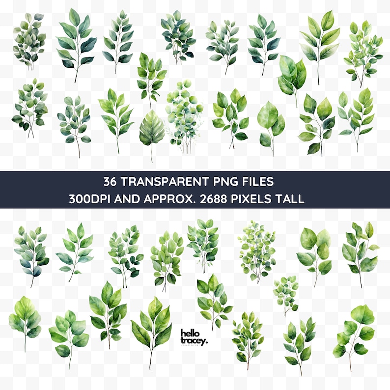Green Leaves Leaf Clipart Pack, Clip Art for Commercial Use ...