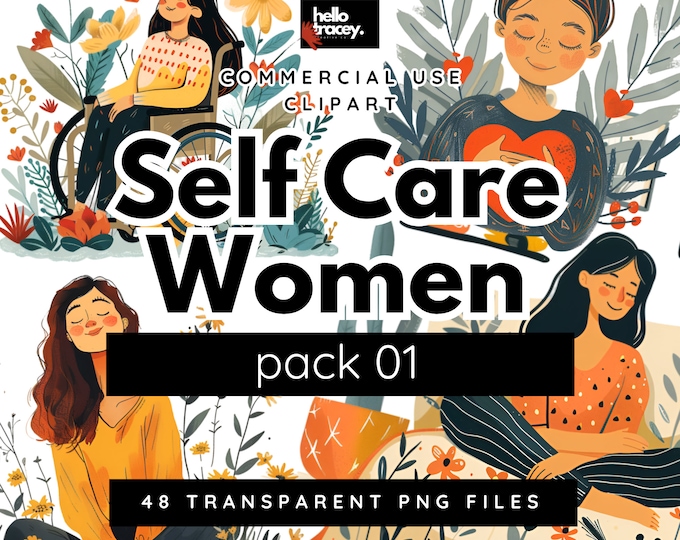 Self Care Clipart Set. Cute Clipart Bundle of Wellbeing and Health, for ...