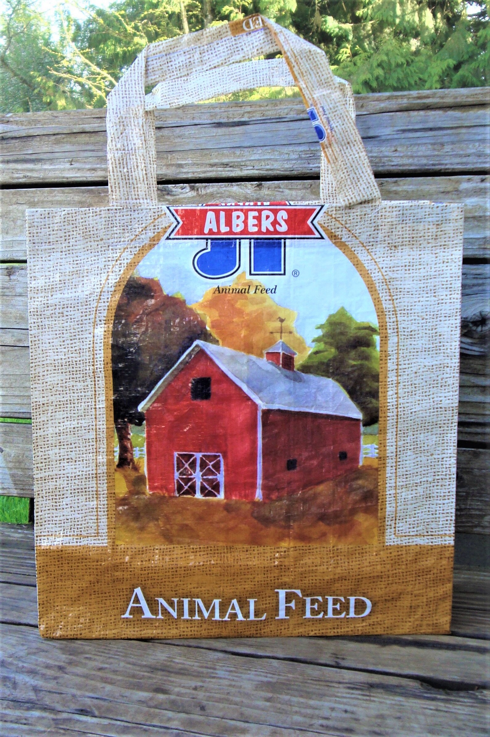 Feed Bag Tote, Reusable Tote Bag, Grocery Bag, Recycled Shopping Bag ...