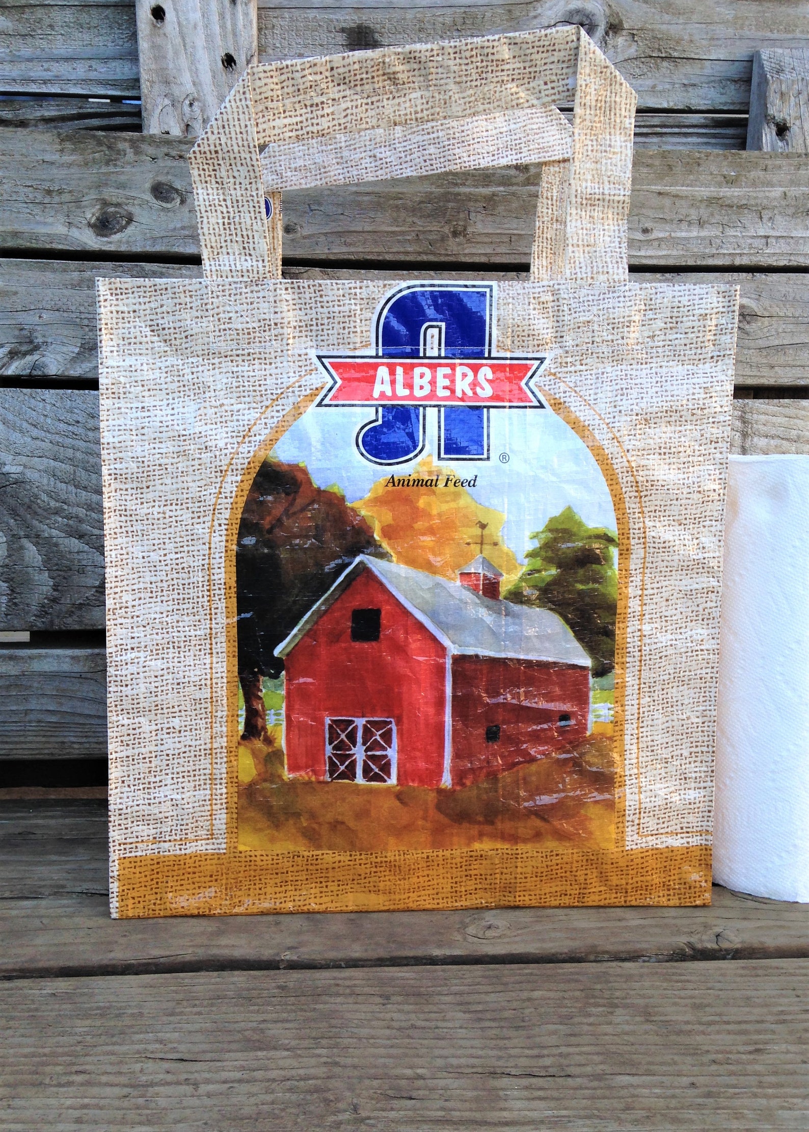 Feed Bag Tote, Reusable Tote Bag, Grocery Bag, Recycled Shopping Bag ...