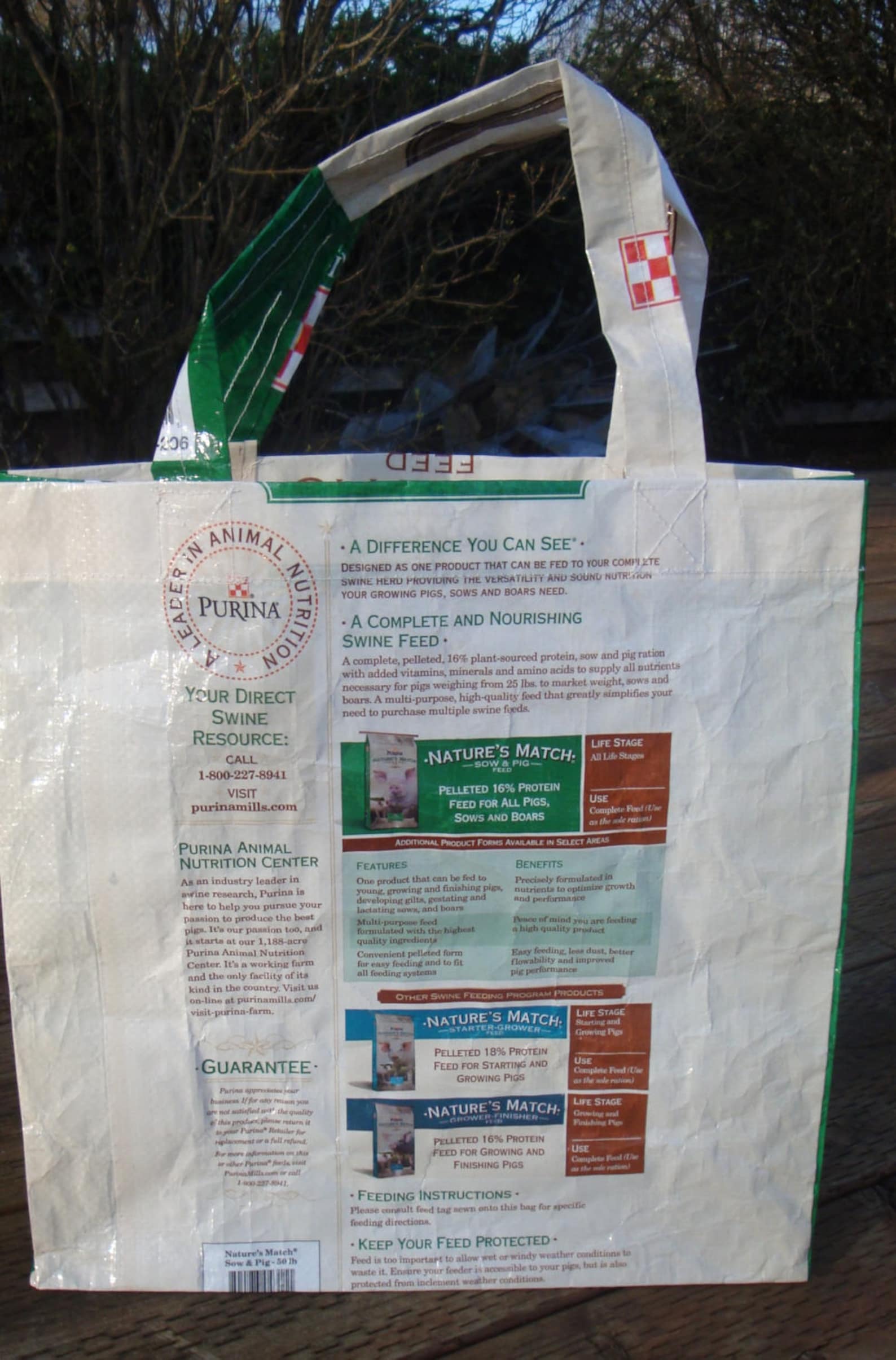 Recycled Feed Bag Tote, Reusable Tote Bag, Grocery Tote, Recycled ...