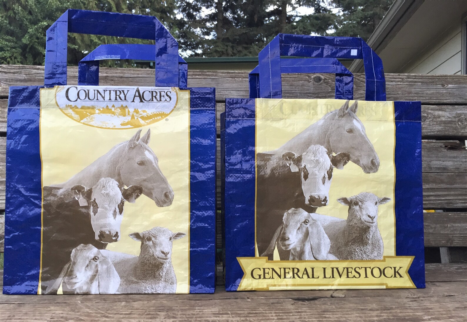 Recycled Feed Bag Tote Reusable Tote Bag Grocery Tote | Etsy