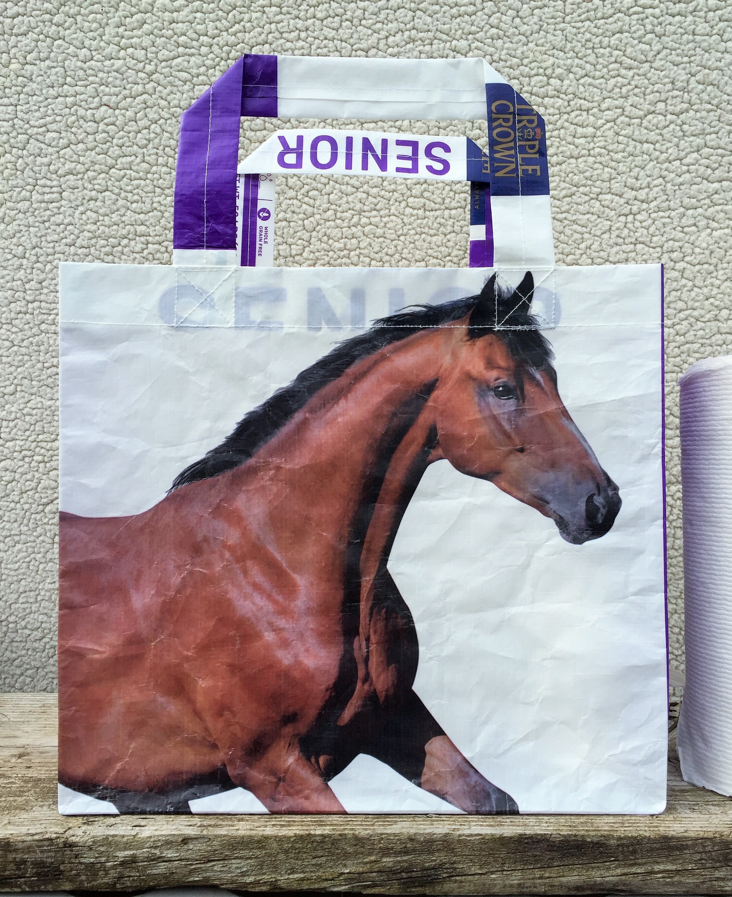 Feed Bag Tote, Reusable Grocery Bag, Feed Sack Tote, Recycled Tote Bag ...
