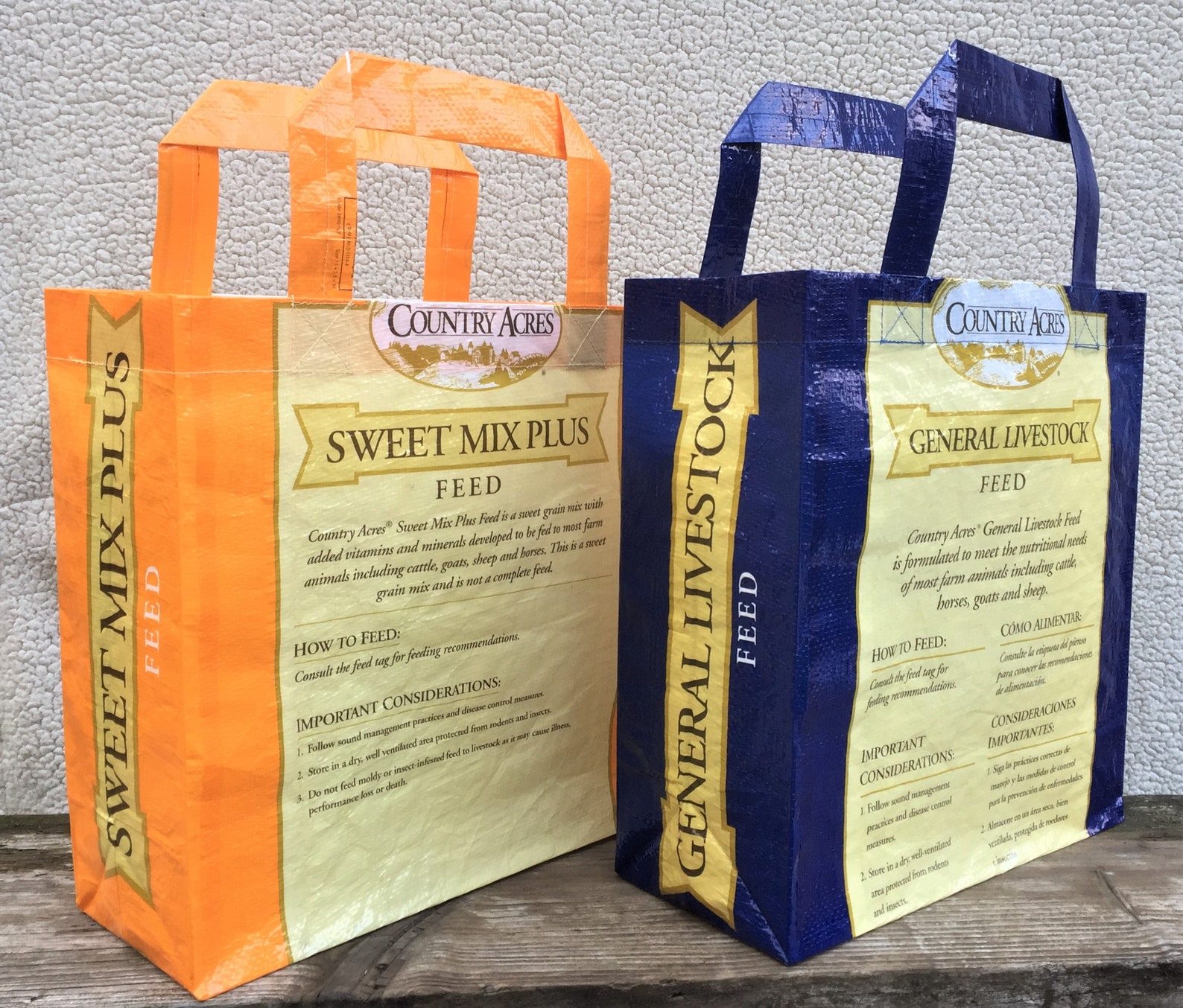 Recycled Feed Bag Tote Reusable Tote Bag Grocery Tote | Etsy