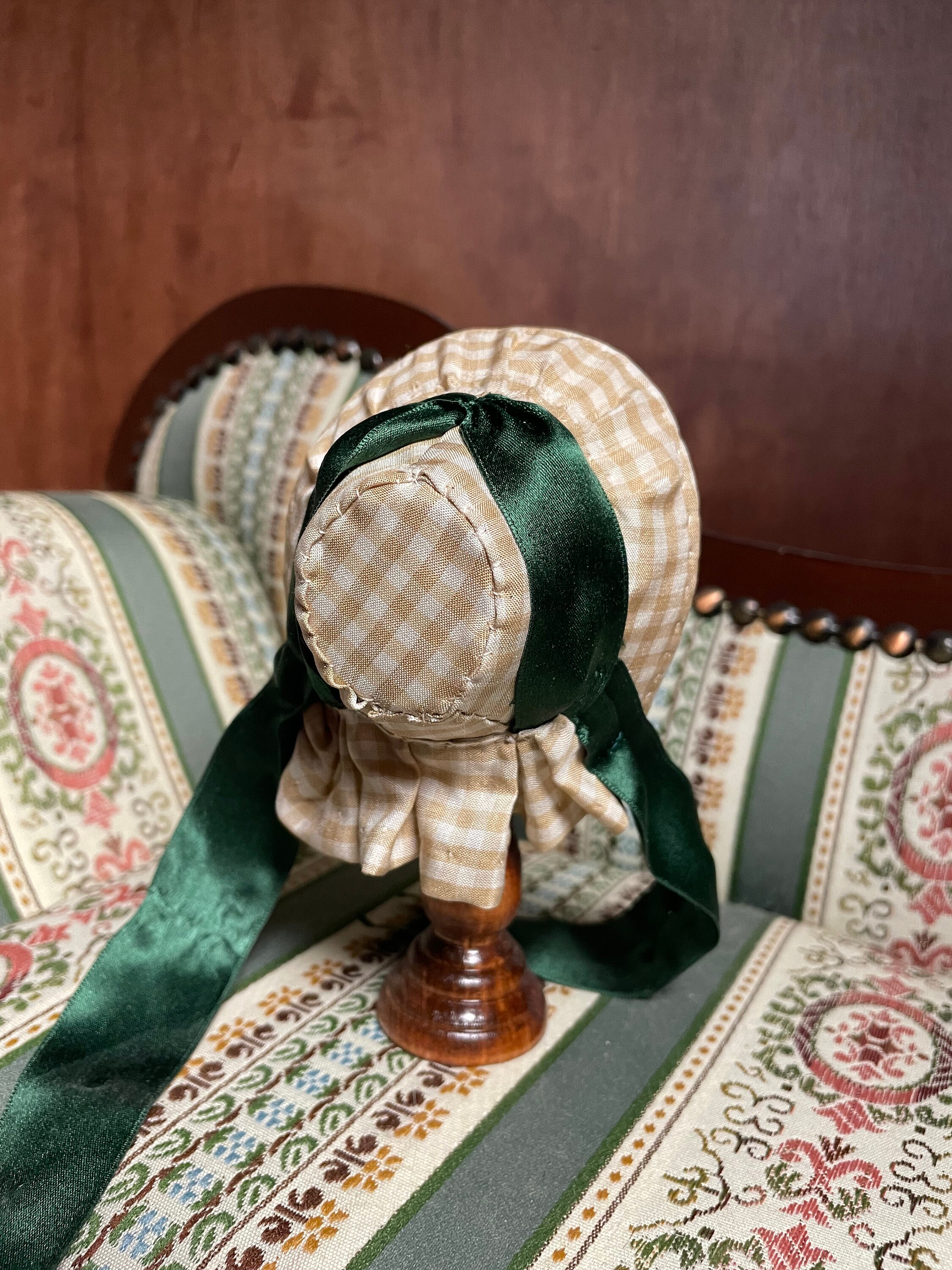 1860s Antique Doll Bonnet Tan and Green - Etsy