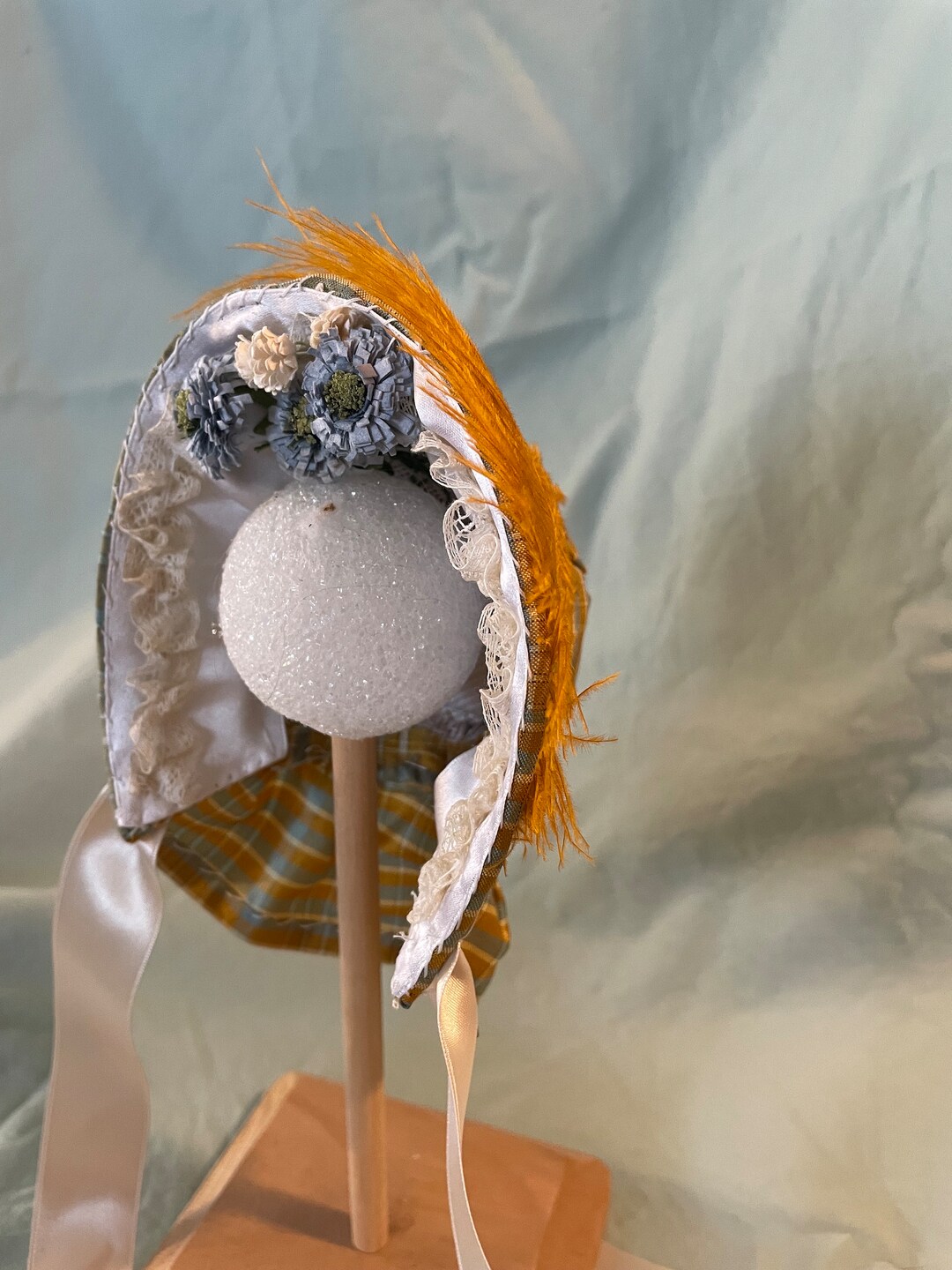 1860s Antique Doll Bonnet Yellow and Pastel Green - Etsy