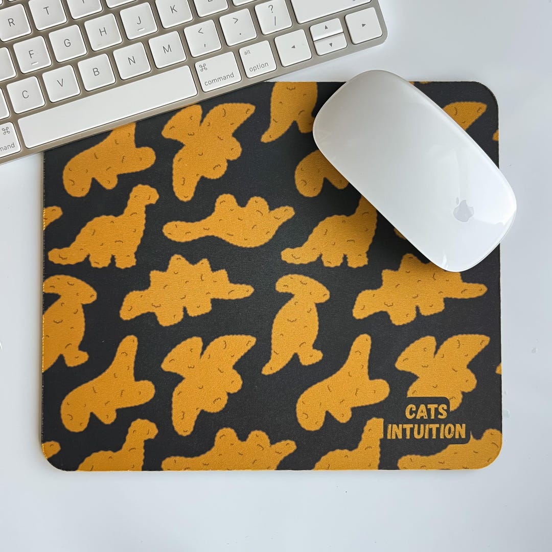 Dino Nuggies (black) - Mouse Pad | Computer Room Decor | Novelty Gift ...