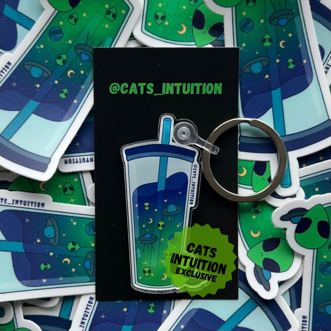 Alien Green Drink - Acrylic Keychain - Etsy