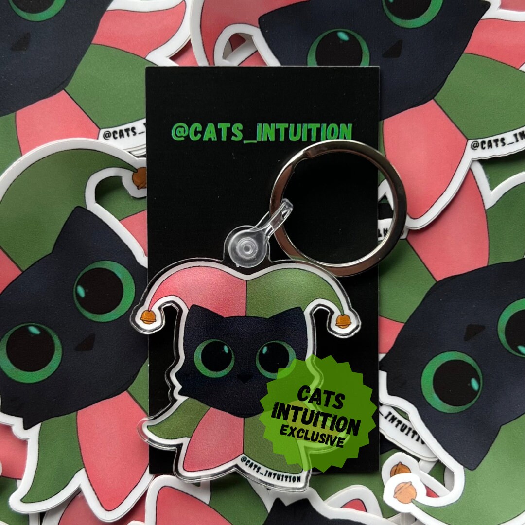 Jester the Clown Kitty - Acrylic Keychain - Etsy