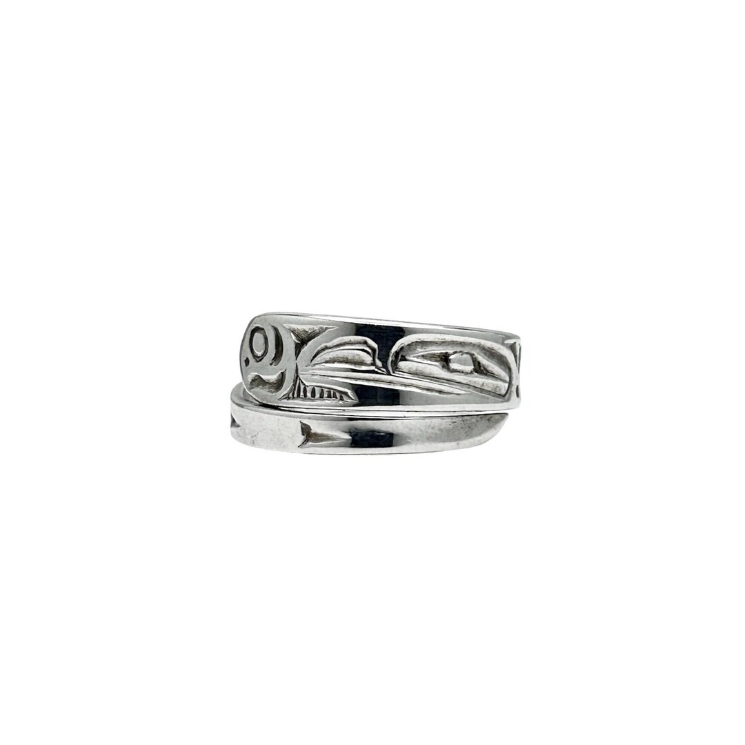 Raven and Moon Wrap Ring in Sterling Silver by First Nations Artist ...