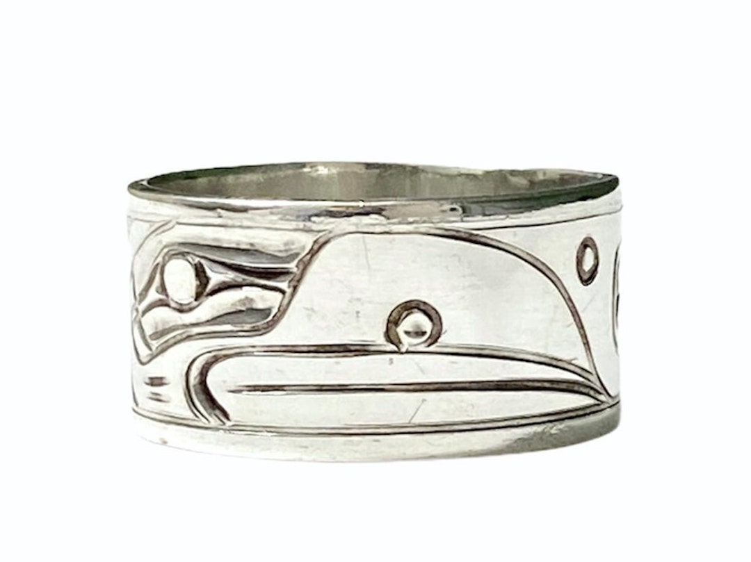 Raven Ring by First Nations Artist Harold Alfred, Sterling Silver, Hand ...
