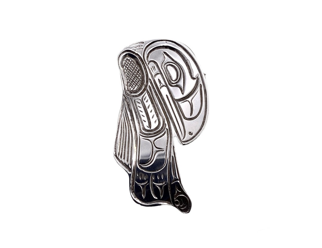 Raven Brooch in Sterling Silver by First Nations Artist Mike Matilpi - Etsy